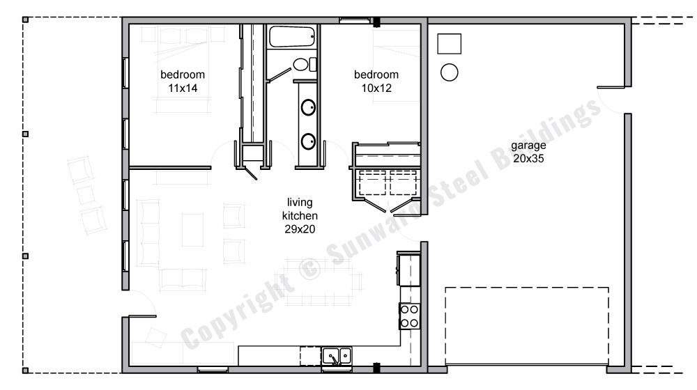 Custom Prefab Steel Home Floorplans from Sunward Steel