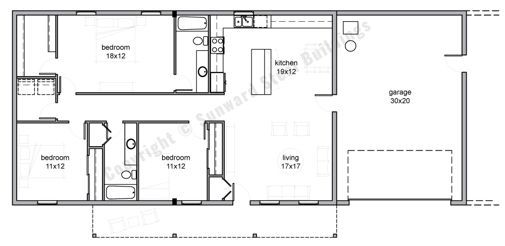 Custom Prefab Steel Home Floorplans from Sunward Steel