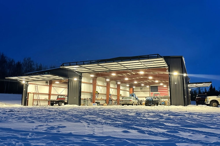 Prefabricated Steel Shop in Wasilla, Alaska | Sunward Steel Buildings